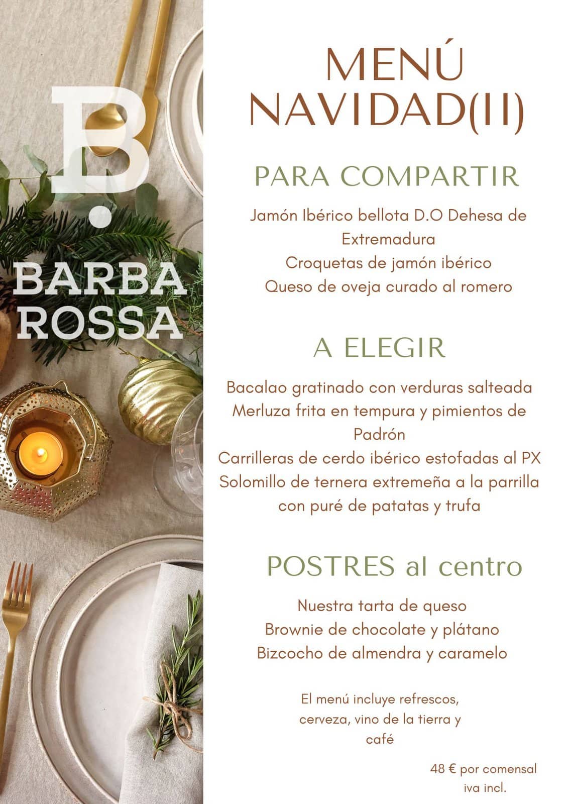 Menús para grupos - BARBAROSSA